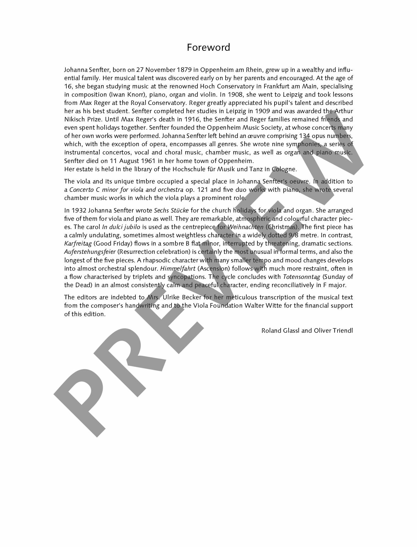 Senfter, Johanna : Five Pieces, for viola and piano - viola and piano ...