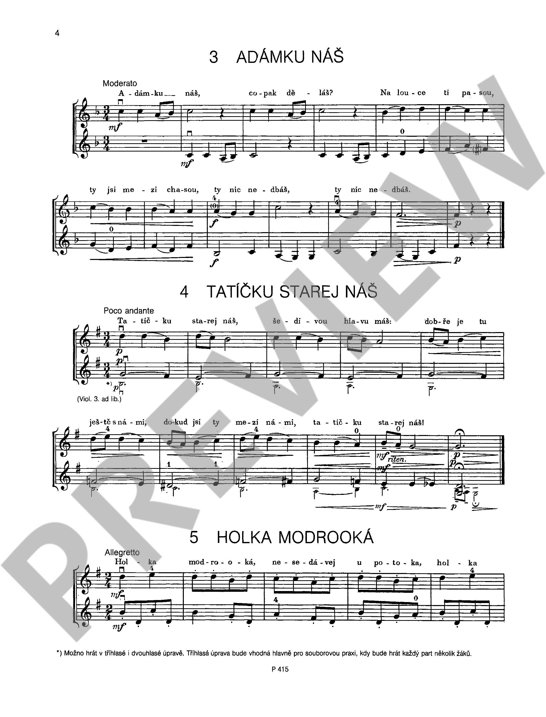 50 Czech Folk Songs and Carols, - 2 violins - Schott Digital :: All ...