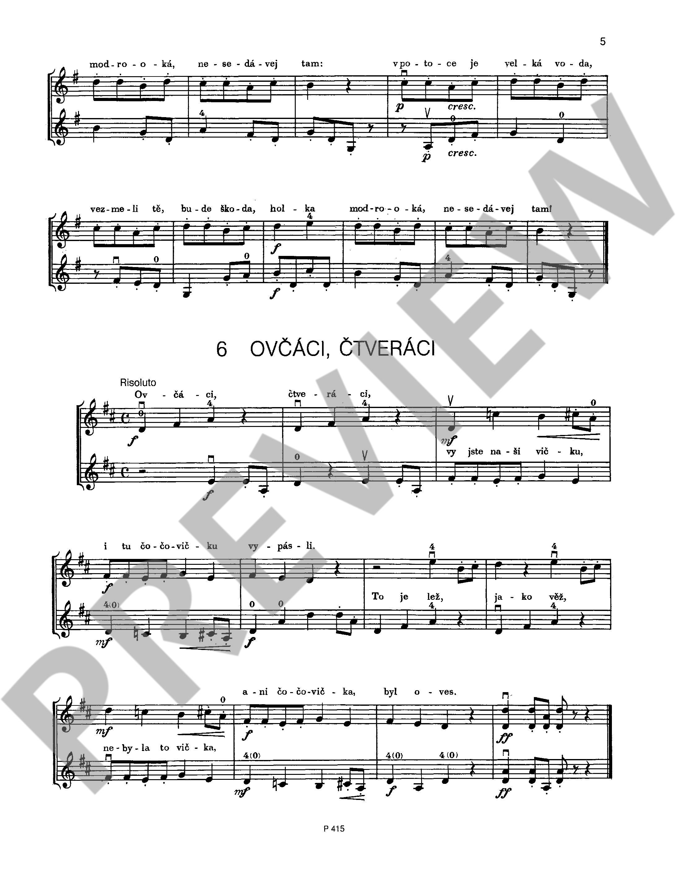 50 Czech Folk Songs and Carols, - 2 violins - Schott Digital :: All ...